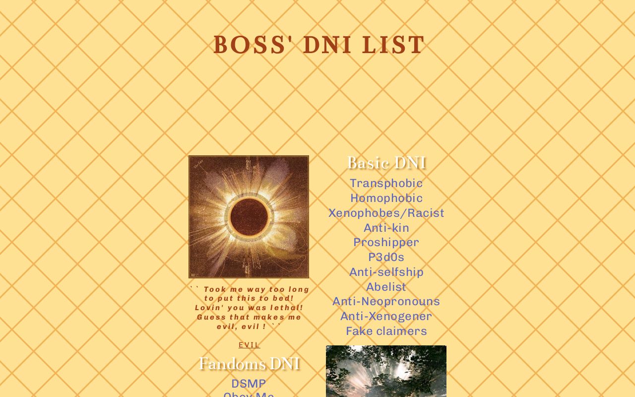 DIVINE'S DNI LIST